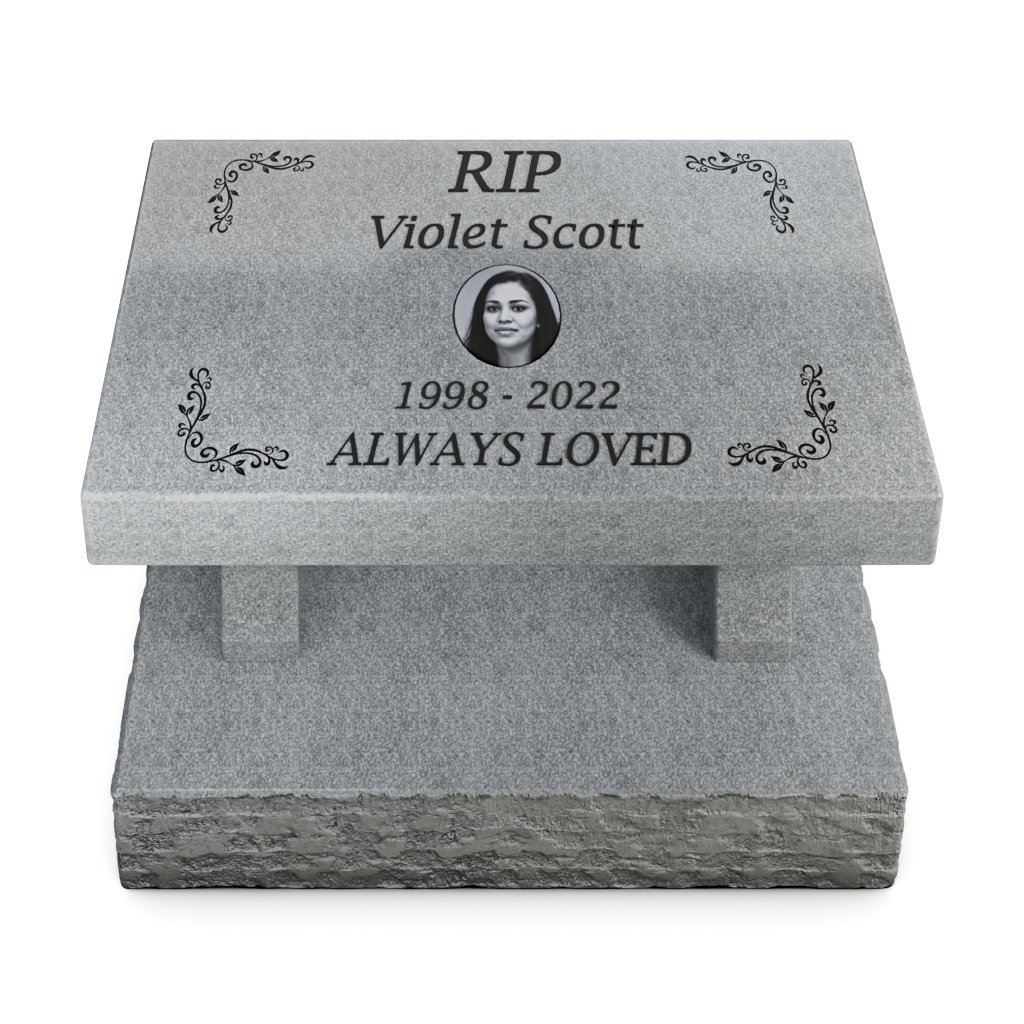 Angel Single Headstone with Elegant Angel - EternityHeadStones.Com