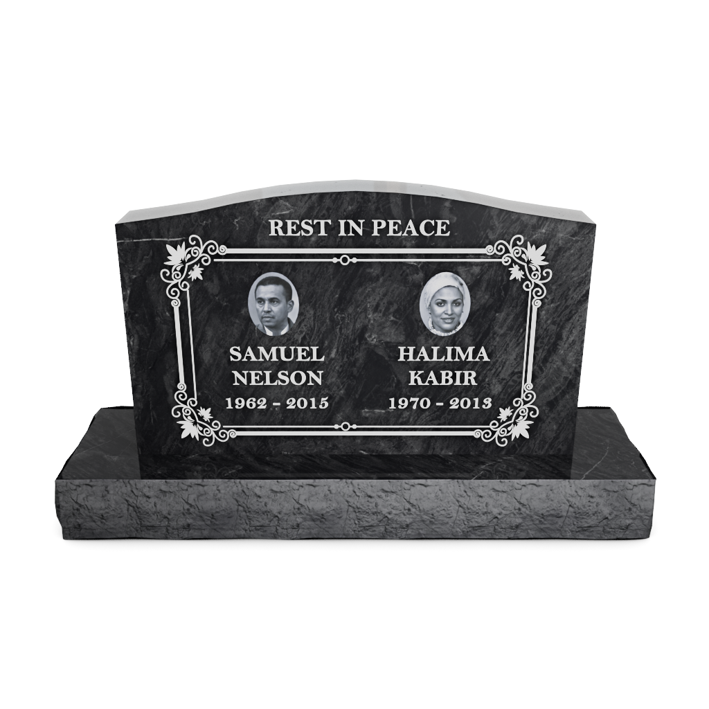 Cross Headstone Single Headstone with Classic Base - EternityHeadStones.Com